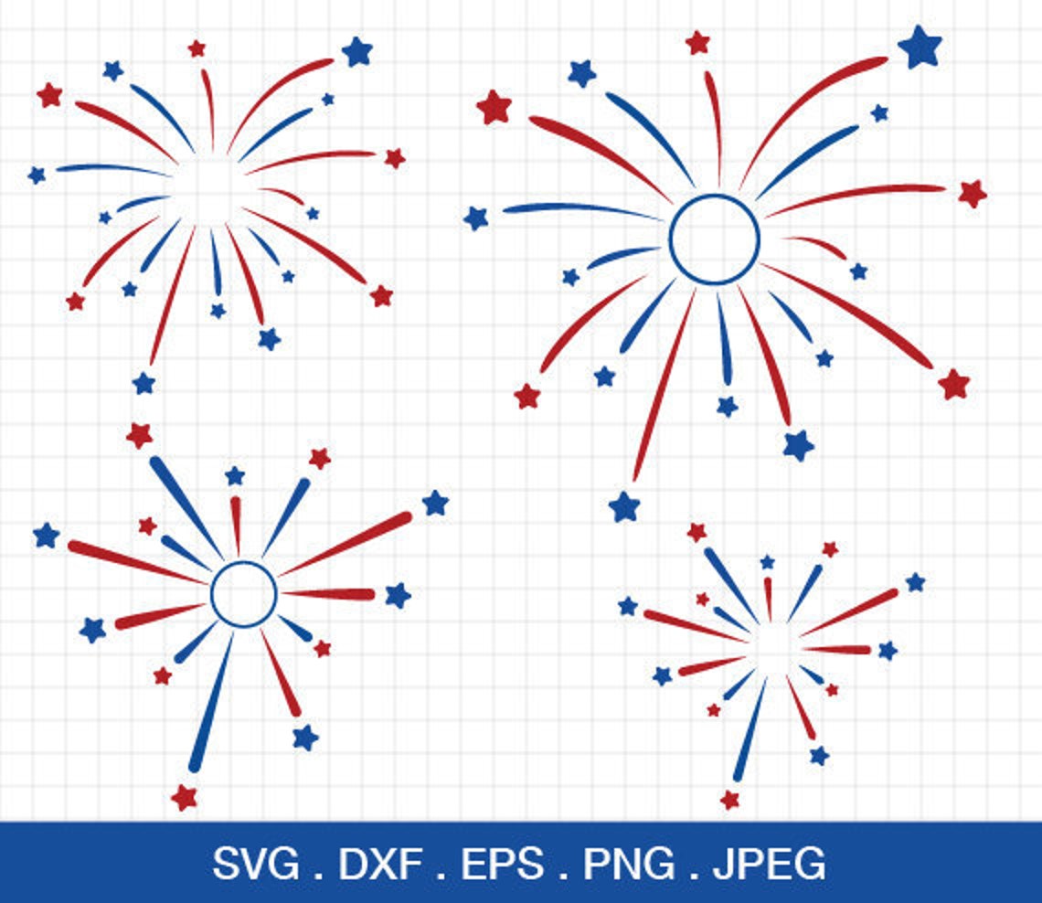 Fireworks SVG 4th of July Svg Patriotic Svg Merica Svg Cut | Etsy