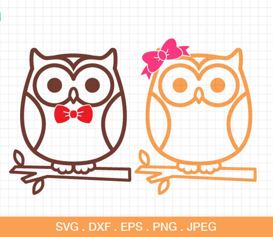 Owl Svg, Owl With Bow Monogram Frame, Owl With Boy's Bow, Owl With Girl ...