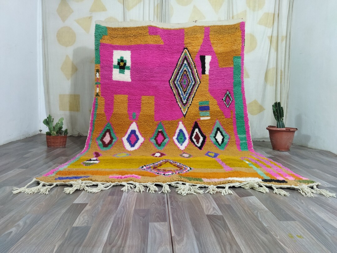 AMAZING MINIMALISTIC ORANGE Rugs ,moroccan Custom Rugs ,orange Wool Rug ...