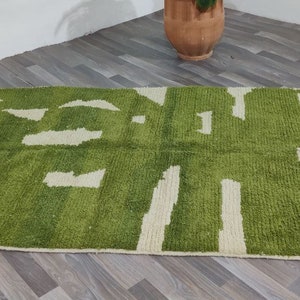 AMAZING MINIMALISTIC GREEN Rugs ,moroccan Custom Rugs ,green Wool Rug ...
