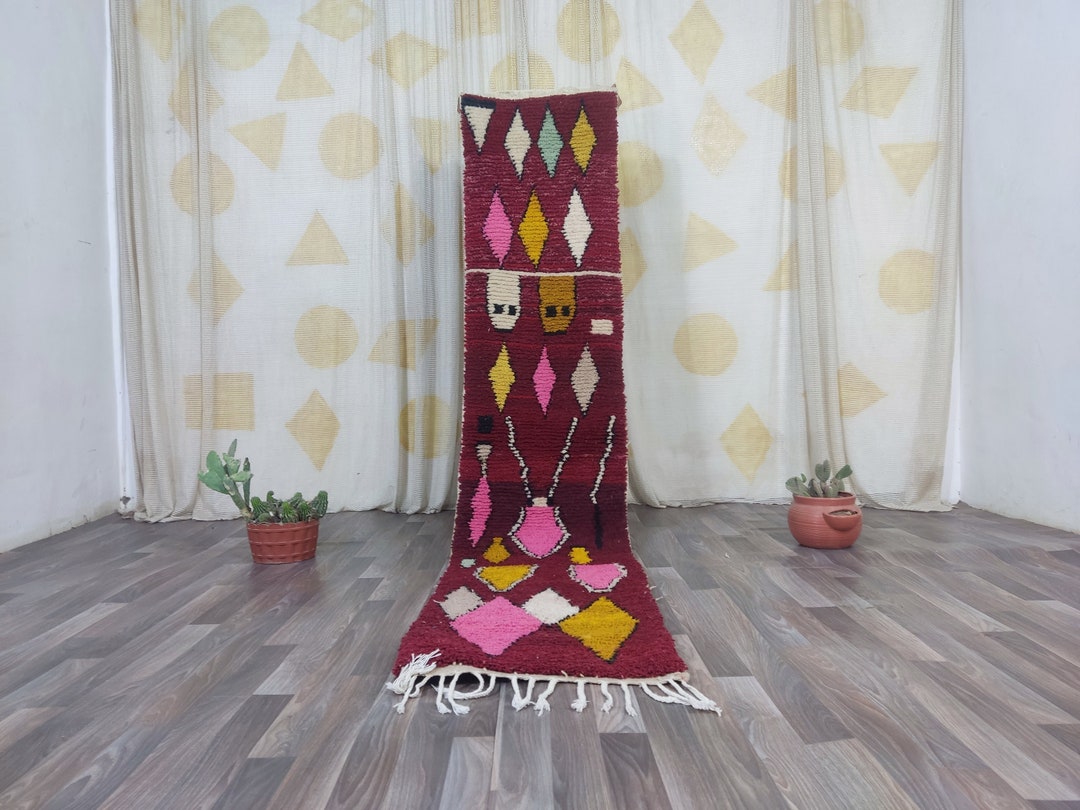 AMAZING CUSTOM RUNNER, Extra Large Runner, Authentic Moroccan Red Rug ...