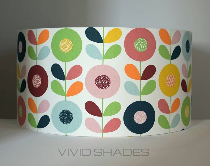 Scandi Flower Lampshade, Genuine Scandinavian Fabric, 30cm to 45cm Ø ...