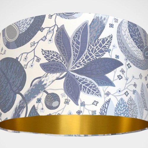 Light Blue and White Scandinavian Fabric Lampshade Handmade by - Etsy UK