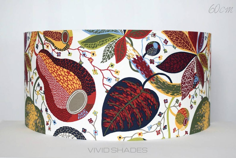 60cm Scandinavian Lampshade Handmade by Vivid Shades, Botanical Flower ...
