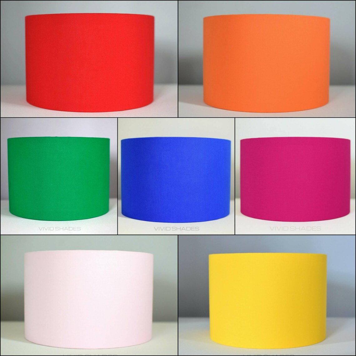 7 Vibrant Colours Plain Scandinavian Fabric Lampshade - Etsy