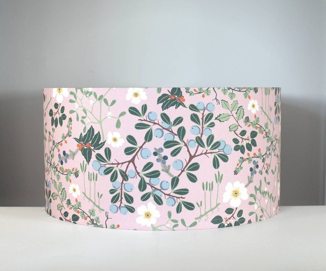 Dusky Pink Floral Lampshade, Wild Meadow Flower Pattern Scandinavian ...
