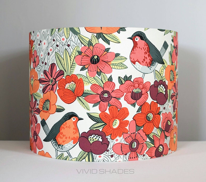 Floral Lampshade 30cm to 50cm Light / Lamp Shade Handmade by Vivid ...