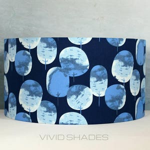Scandinavian Woodland Fabric Lampshade, Tree + Fox + Deer Pattern Shade ...