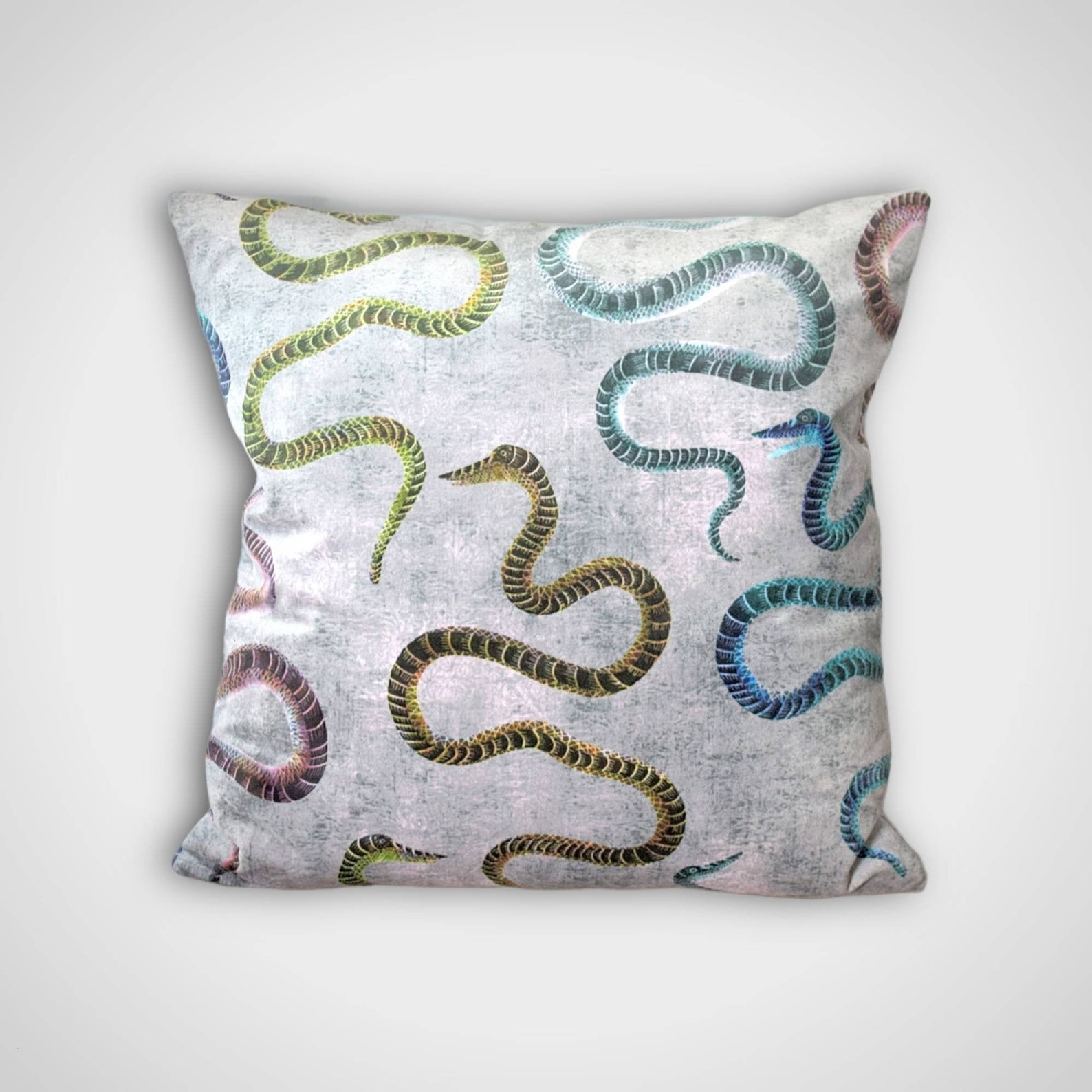 Velvet Snake Cushion Cover Grey Scandinavian Velour Fabric - Etsy