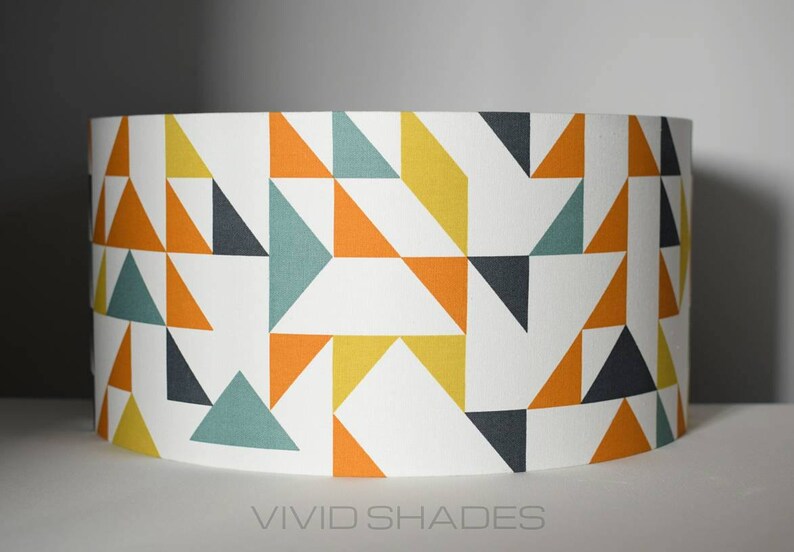 Geometric Fabric Pattern Lampshade Modern Retro Custom Made | Etsy UK