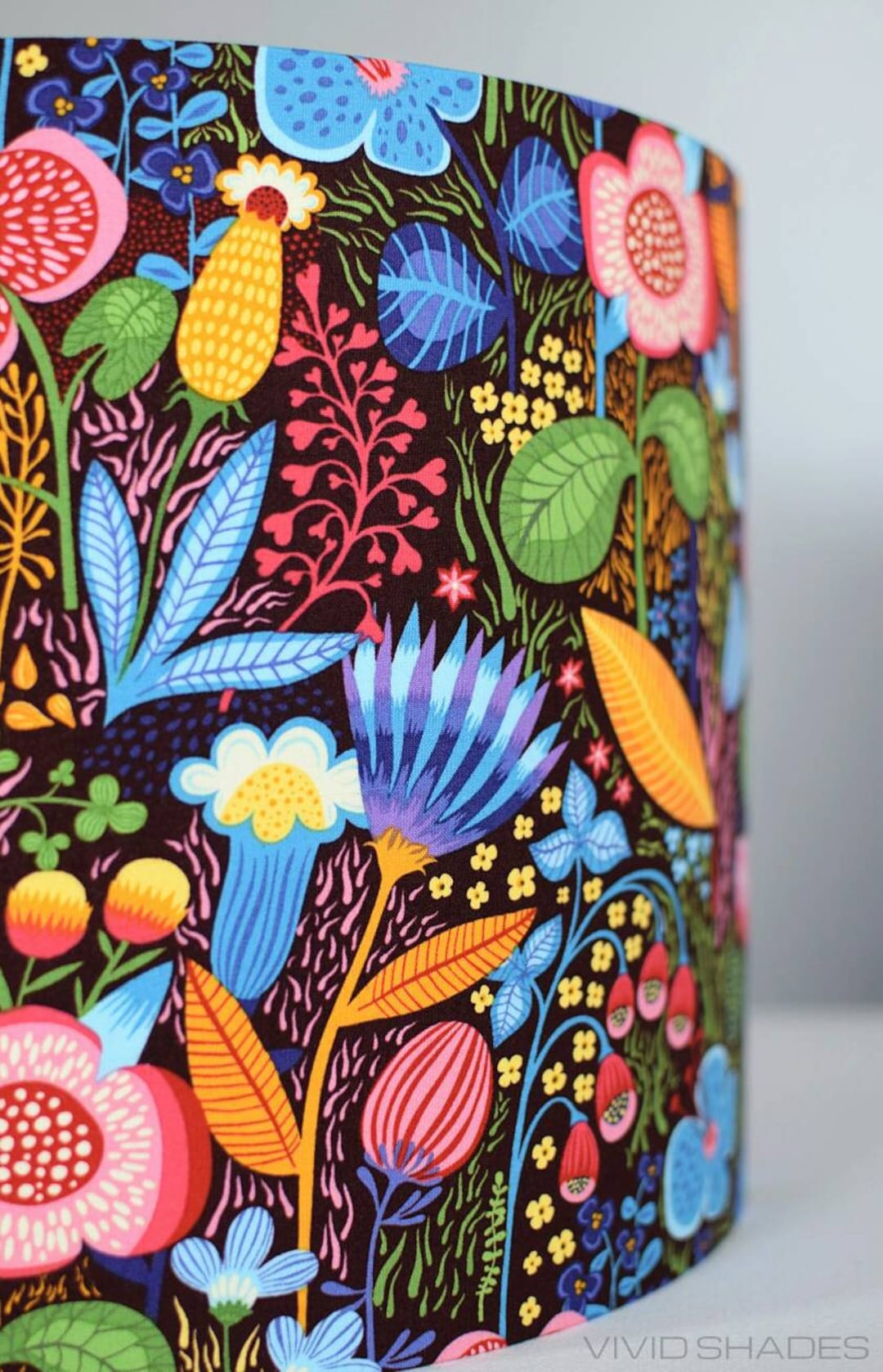 Colourful Floral Lampshade 30cm or 35cm Fabric Light Lamp Shade ...
