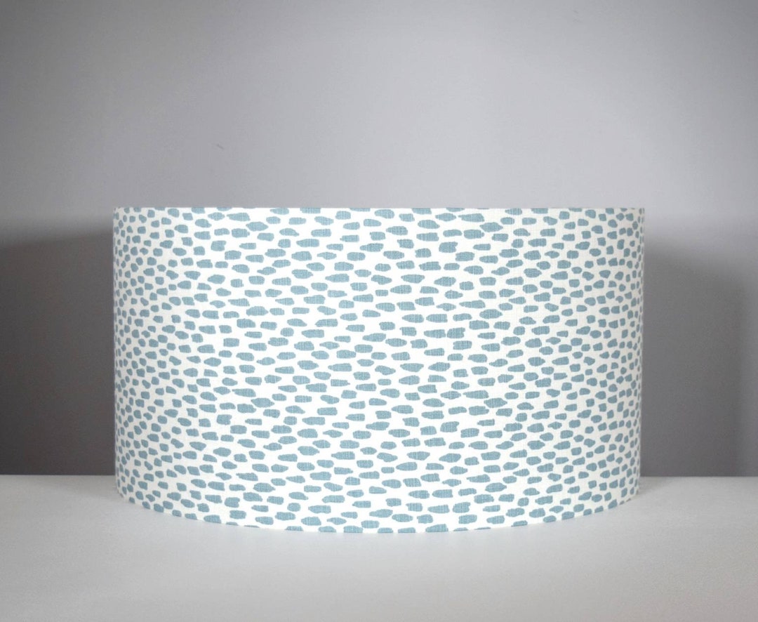 Light Blue Dash Pattern Lampshade, Gold Silver or White Lining, Ceiling ...