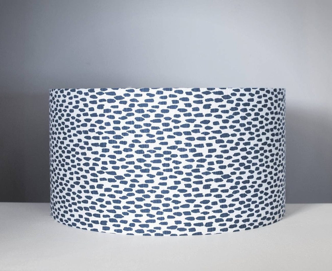 Indigo Blue Dash Pattern Lampshade for Ceiling or Lamp Base - Etsy