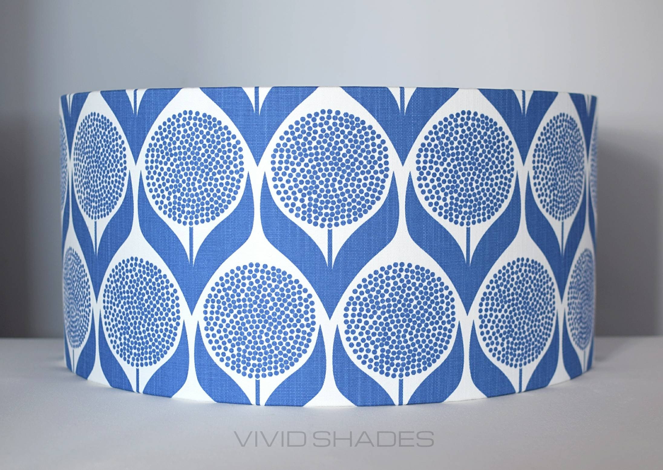 Blue Lampshade Scandinavian Fabric Handmade by Vivid Shades | Etsy UK