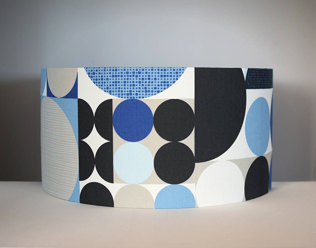 Geometric Scandinavian Lampshade Handmade by Vivid Shades, Blue Grey ...