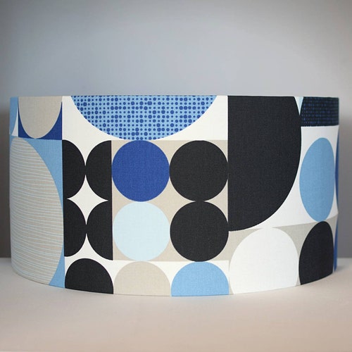 Blue Lampshade Scandinavian Fabric Handmade by Vivid Shades | Etsy UK