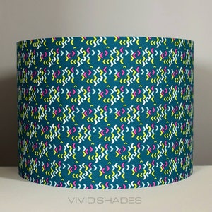 Pink and Blue Geometric Lampshade Scandinavian Fabric, Handmade by ...