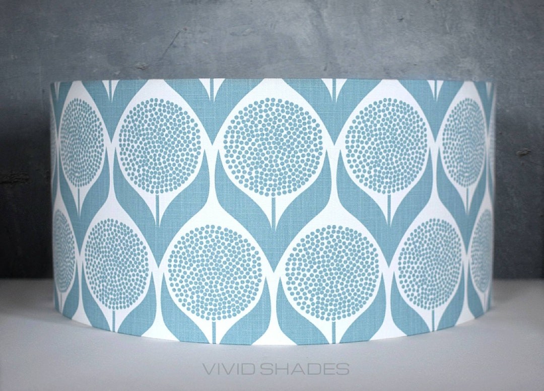 Light Blue and White Scandinavian Fabric Lampshade Handmade by Vivid ...