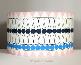 Blue Lampshade Scandinavian Fabric Handmade by Vivid Shades - Etsy UK