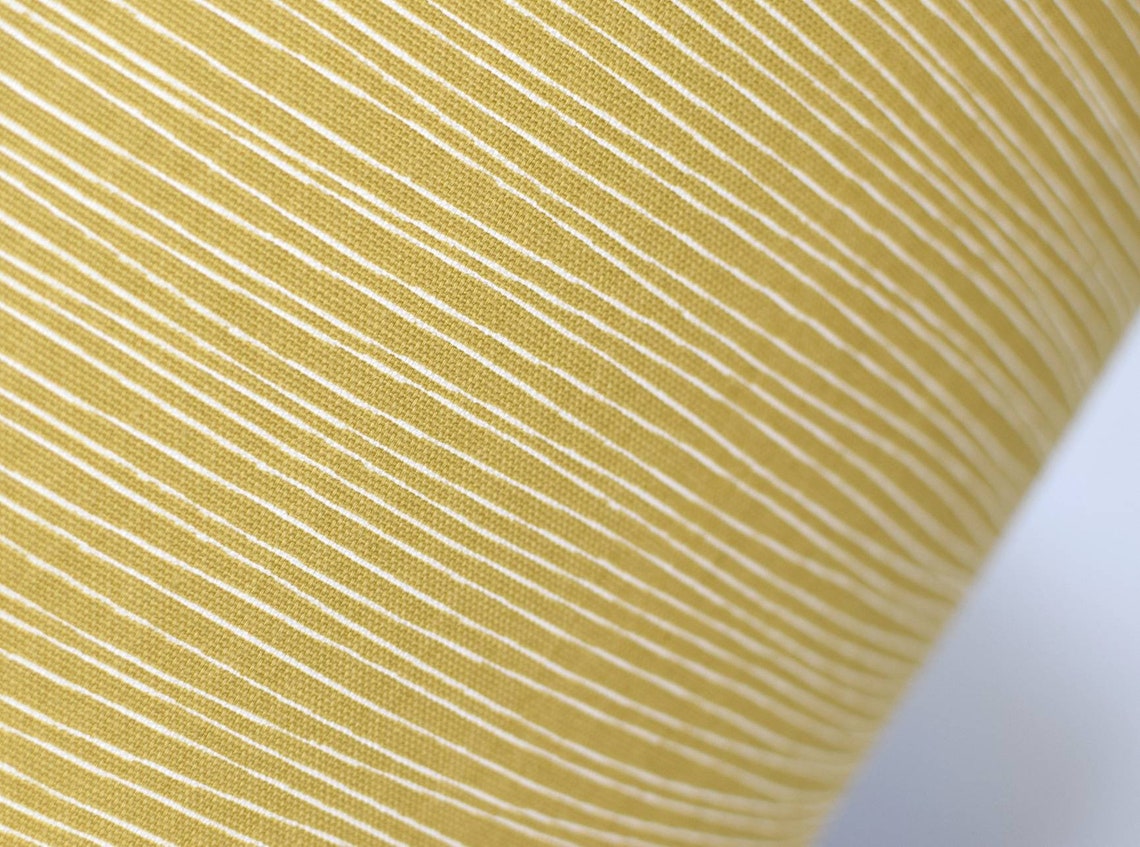 Striped Mustard Yellow Scandinavian Fabric Lampshade Handmade by Vivid ...