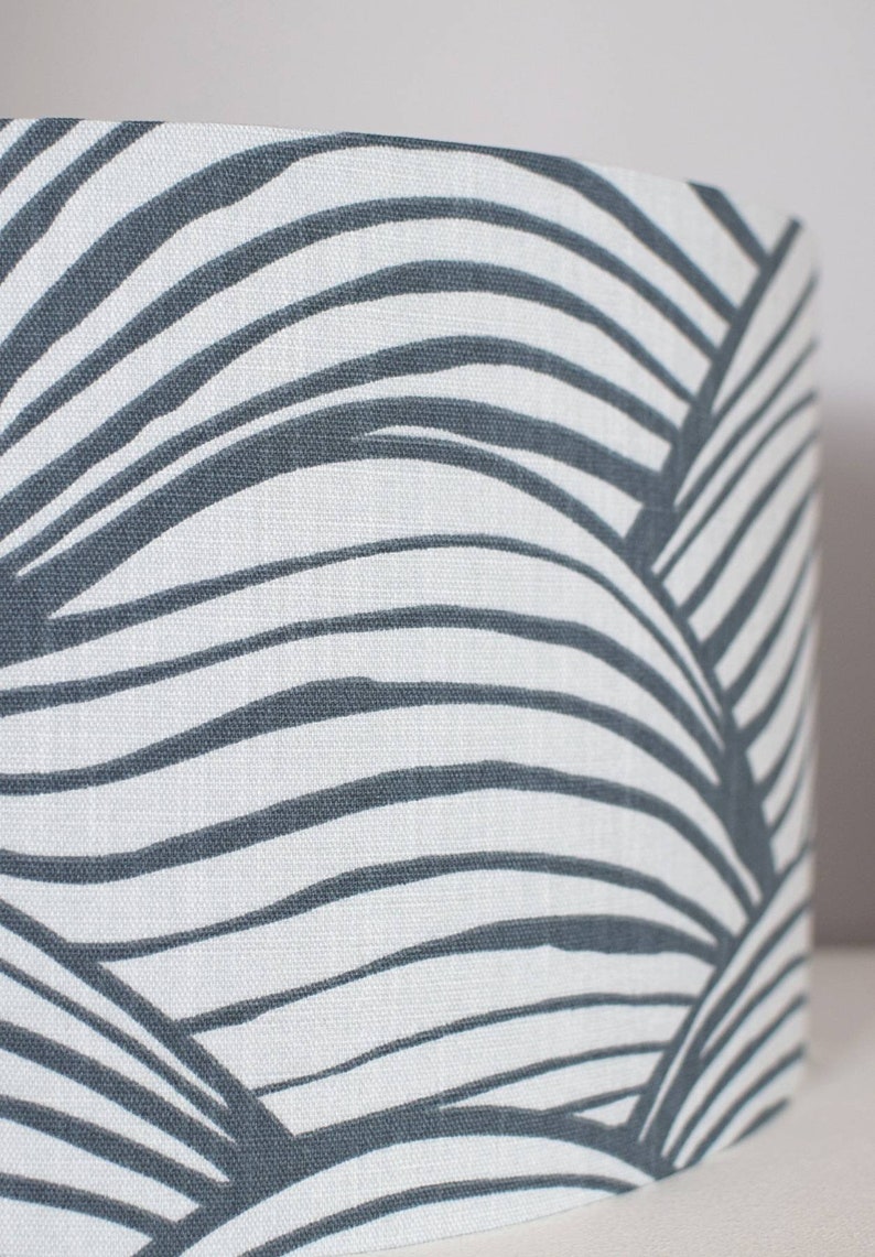 Blue Wave Lampshade Scandinavian Fabric Gold Silver or White - Etsy