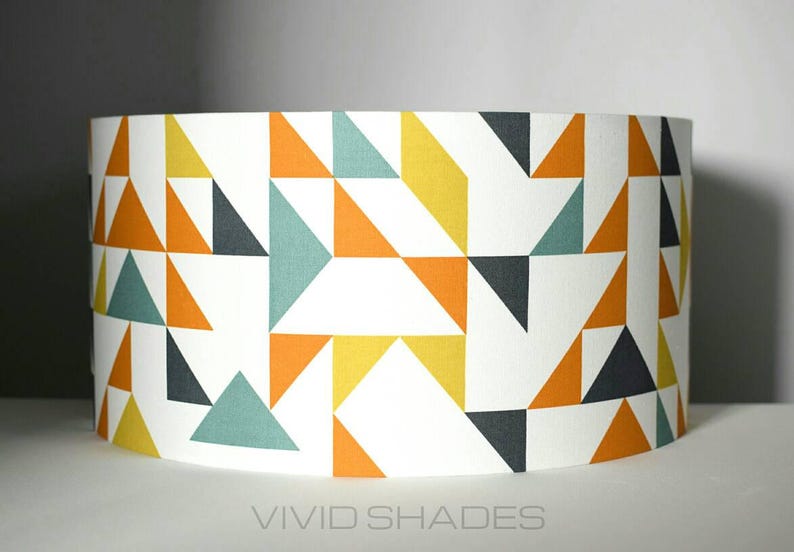 Geometric funky fabric 30 or 40cm handmade vivid shades | Etsy