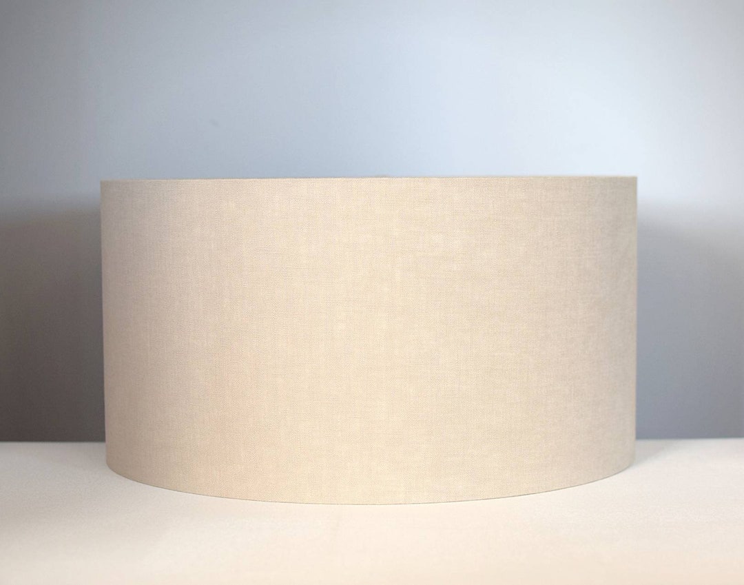 Natural Linen Lampshade Plain Beige, Gold Silver or White Lining Option ...
