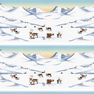 Ski Mountain Fabric Alpine Winter Games, by the Half Meter or Meter ...