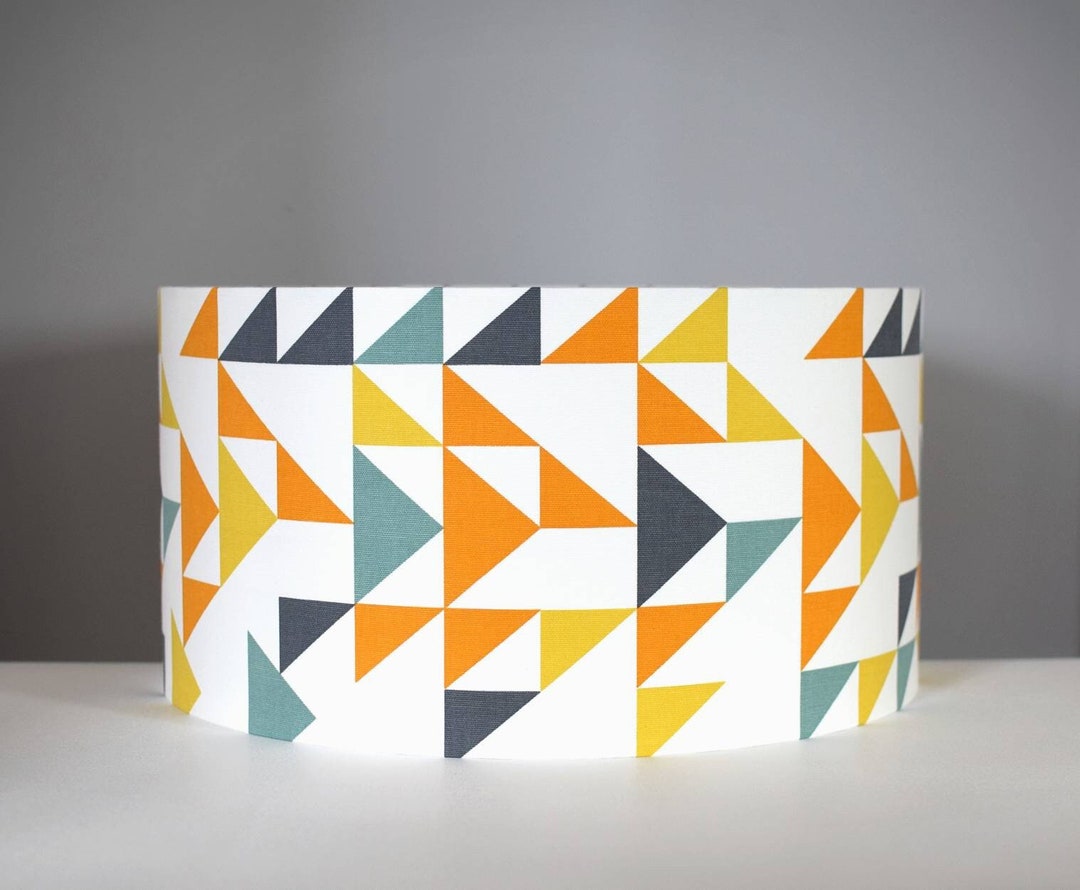 Geometric Drum Lampshade 20cm to 40cm Diameter, Modern Retro Stylish ...