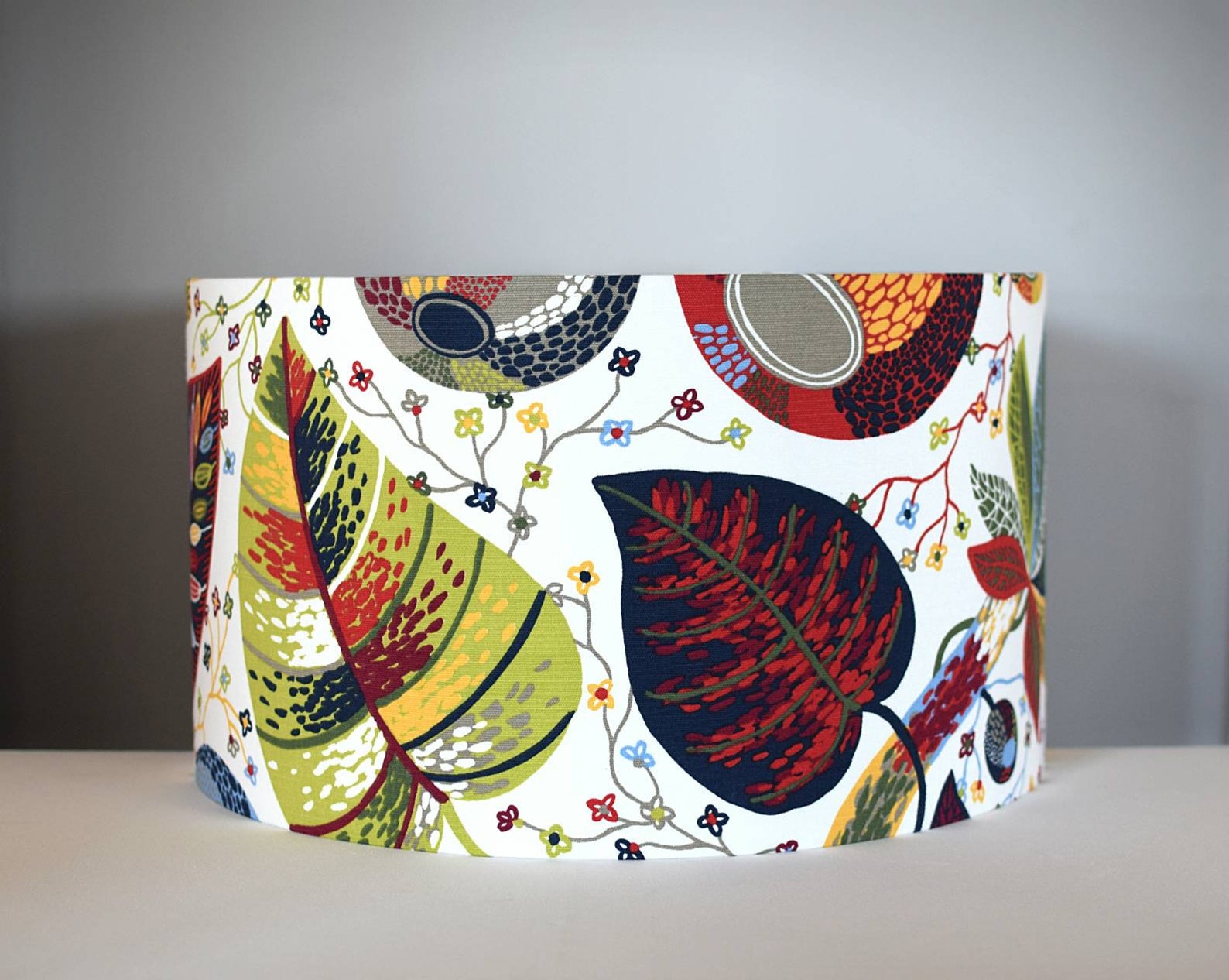 Colourful Leaf Lampshade Tropical Botanical Fruits | Etsy