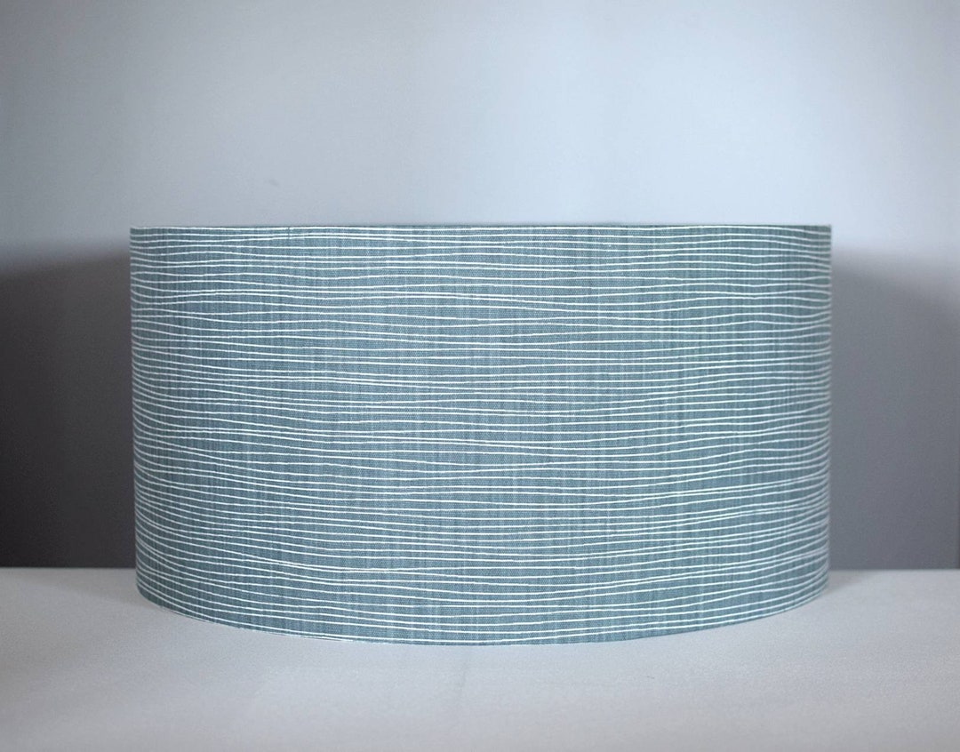 Geometric Line Lampshade, Scandinavian Fabric, Gold, Silver or White ...