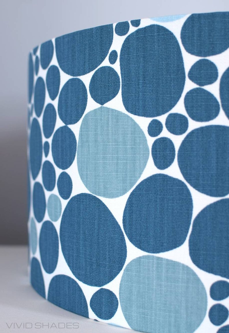 Blue Lampshade Scandinavian Fabric Handmade by Vivid Shades - Etsy UK