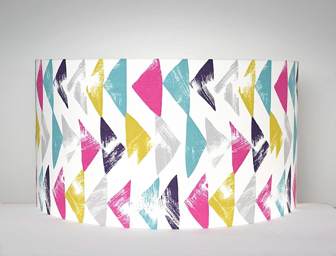 Large 60cm Lampshade Handmade by Vivid Shades, Funky Geometric Triangle ...