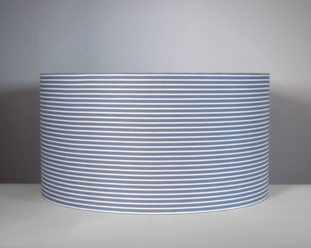 Dark Blue & White Stripe Lampshade With Gold Silver or White Lining ...