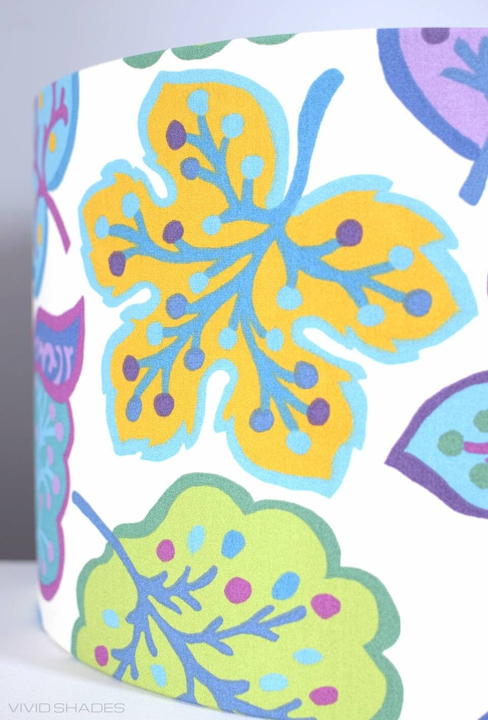 Leaf Pattern Lampshade, 30cm or 40cm Handmade by Vivid Shades, Printed ...