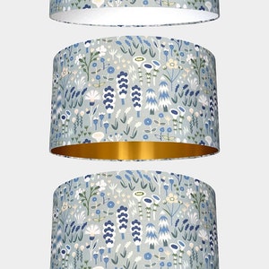 Green & Blue Floral Lampshade Pattern With Gold Silver or White Lining ...