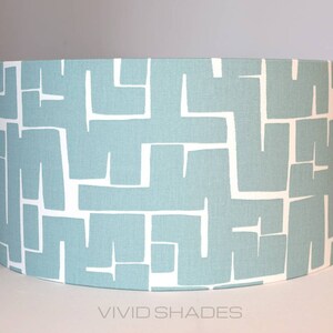 Blue Floral Lampshade Handmade by Vivid Shades, Modern Abstract Flowers ...