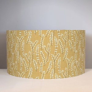 Striped Mustard Yellow Scandinavian Fabric Lampshade Handmade by Vivid ...