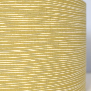 Striped Mustard Yellow Scandinavian Fabric Lampshade Handmade by Vivid ...