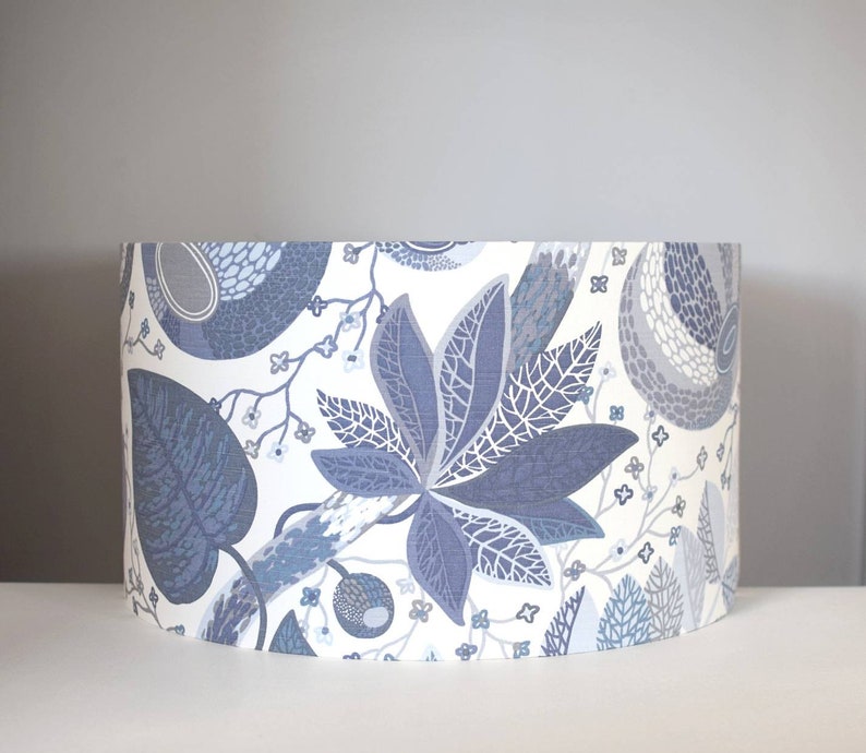 Light Blue and White Scandinavian Fabric Lampshade Handmade by - Etsy