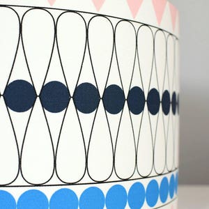 Pink and Blue Geometric Lampshade Scandinavian Fabric, Handmade by ...