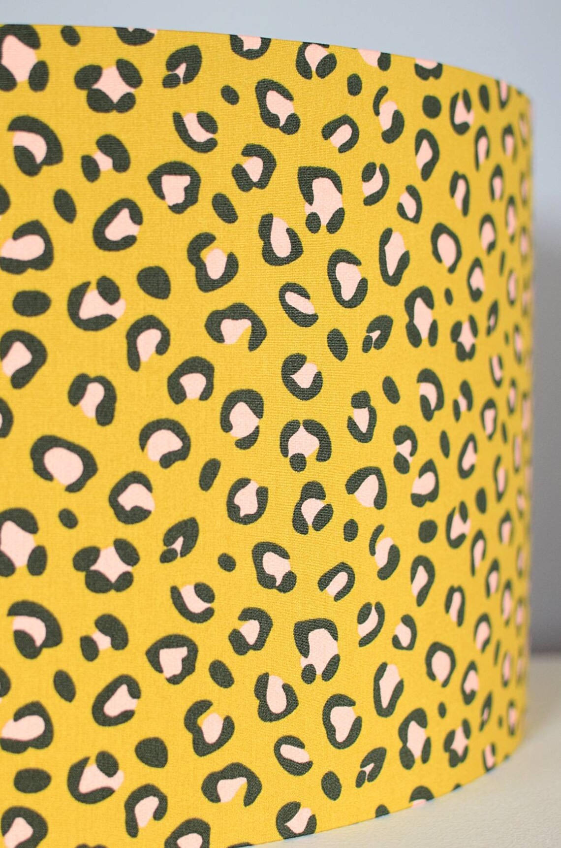 Leopard Print Fabric Lampshade, Gold Lining Option, 20cm to 45cm Ø Anim ...