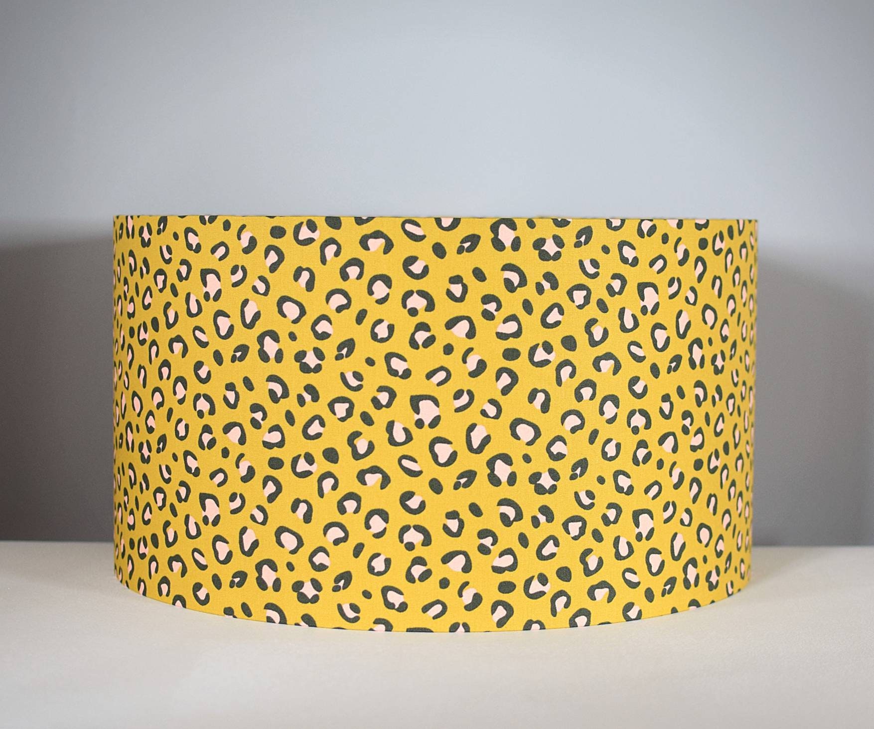 Leopard Print Fabric Lampshade, Gold Lining Option, 20cm to 45cm Ø Anim ...