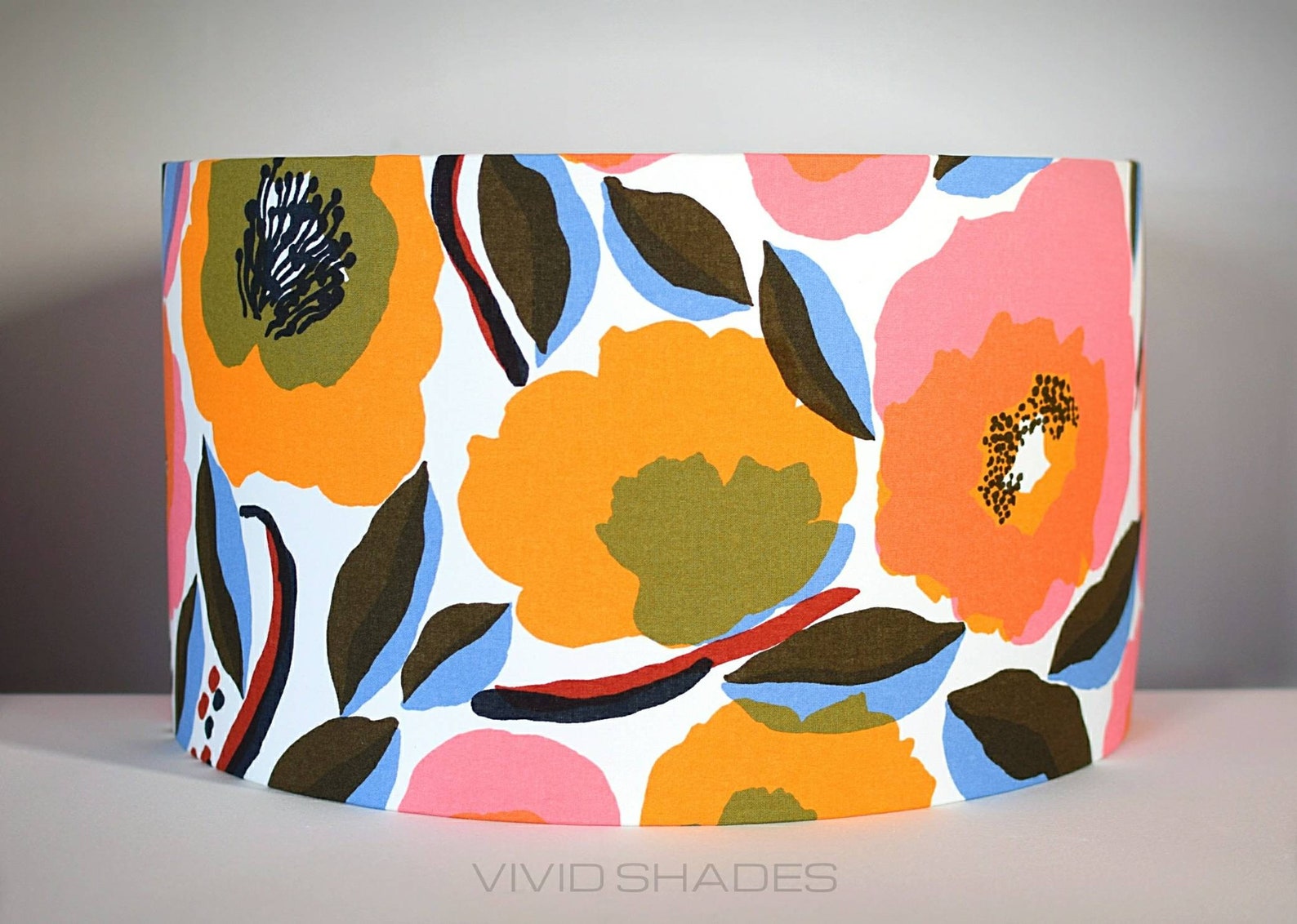 Scandinavian Floral Lampshade 30cm to 45cm Handmade by Vivid - Etsy