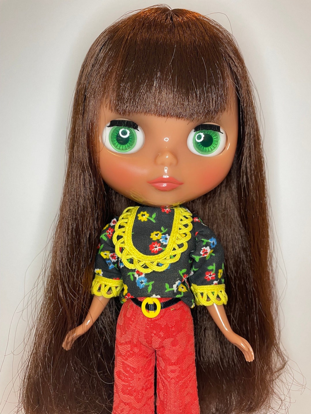 70s Mod Bibbed Top and Groovy Bell Bottoms Outfit Set for Blythe - Etsy