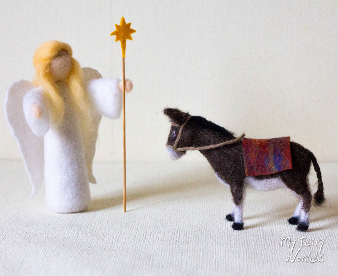 Needle Felted Donkey. Nativity Donkey. Natural Toy. Soft | Etsy