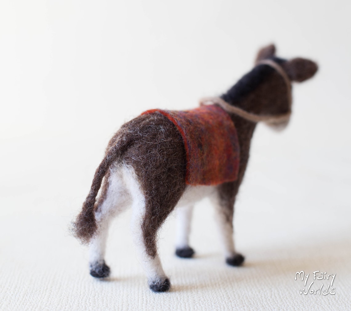 Needle Felted Donkey. Nativity Donkey. Natural Toy. Soft | Etsy