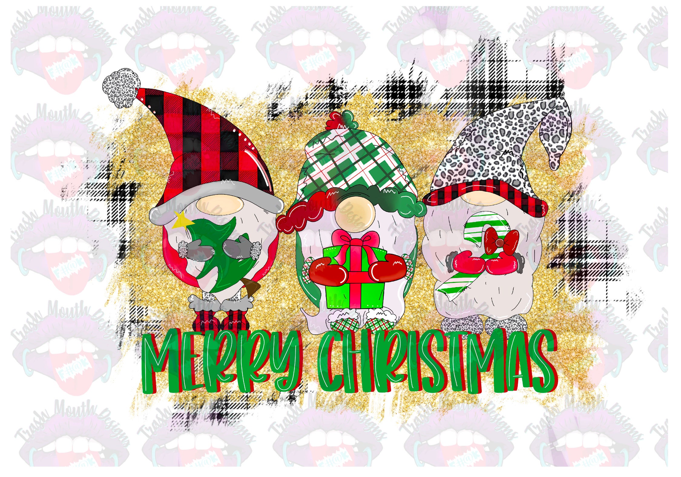 Merry Christmas Gnomes With Background Sublimation PNG File | Etsy