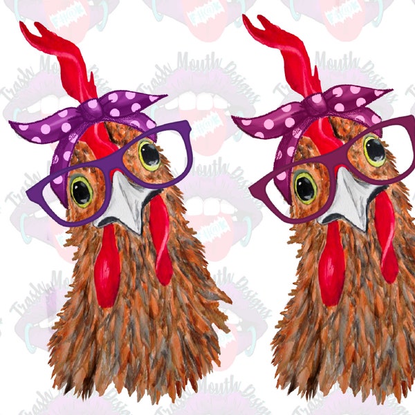 Chicken With Glasses Svg - Etsy