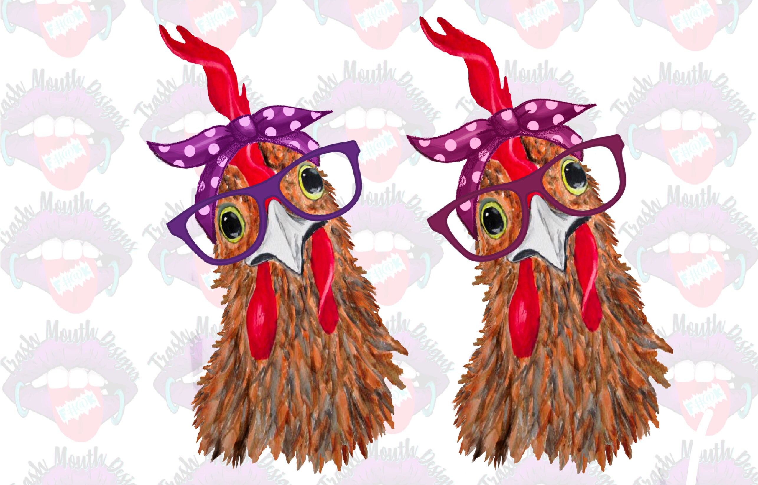 Chicken Bandanna and Glasses in Purple/plum Sublimation HTV - Etsy Israel